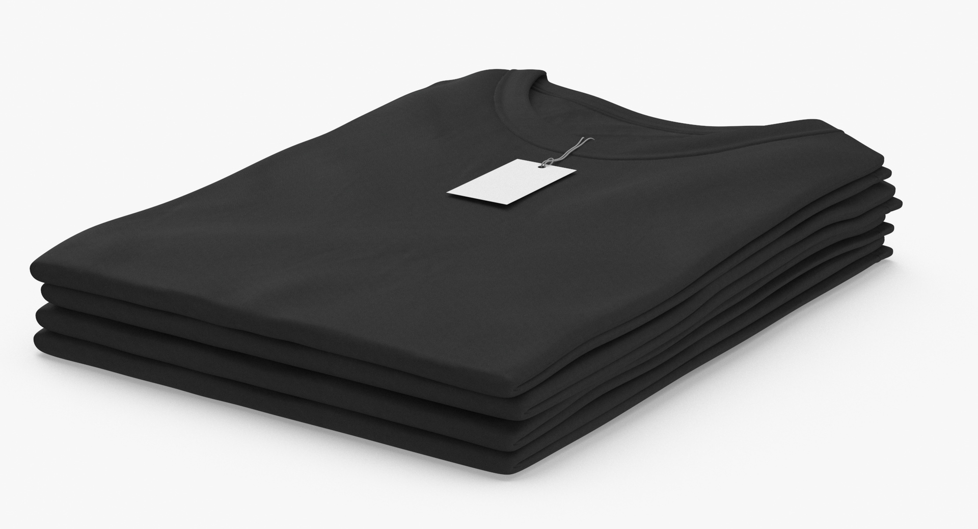 Female Crew Neck Folded Stacked With Tag Black 3D Model - TurboSquid ...