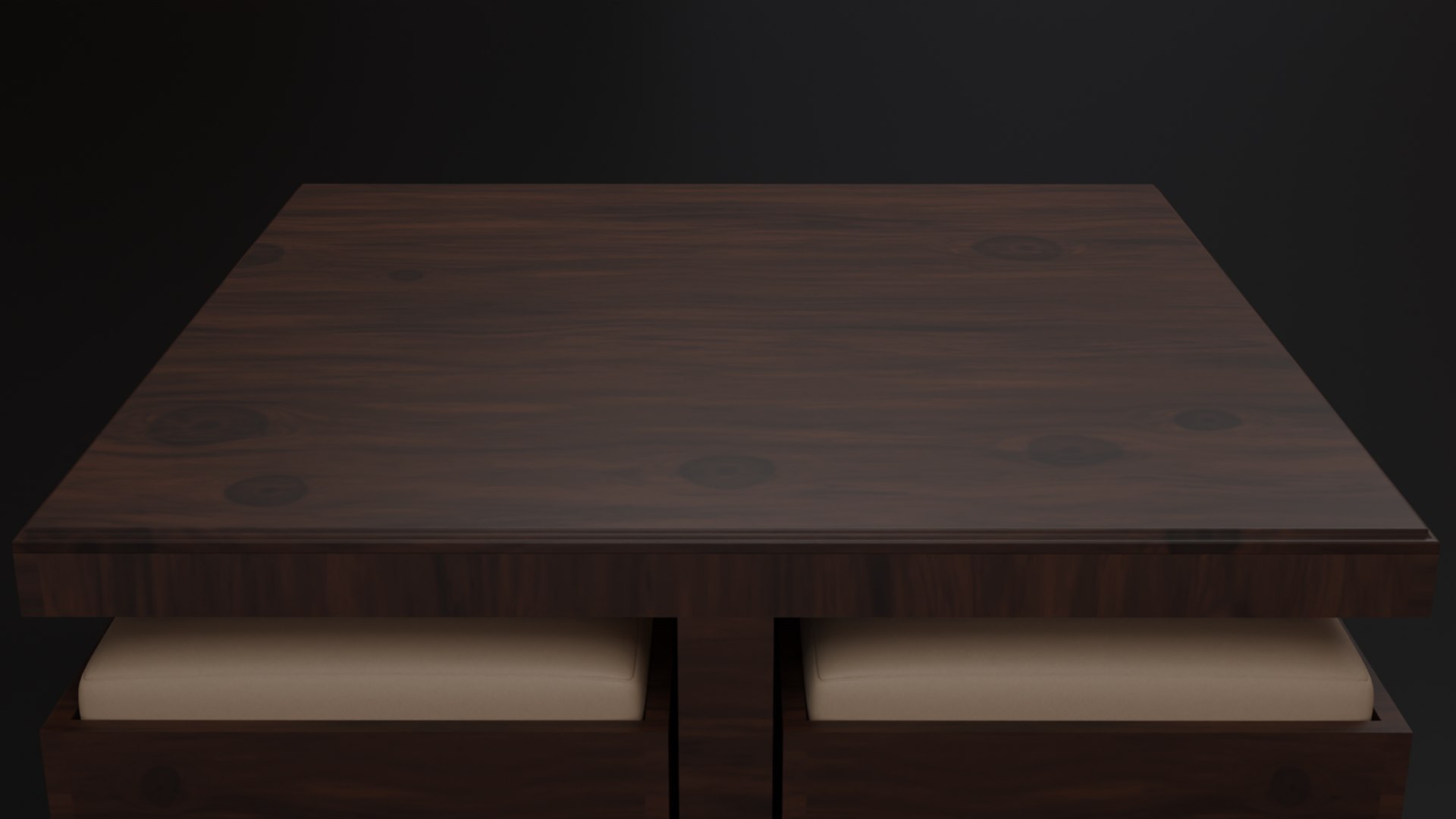 Small Table With Leather Cushion 2k Resolution Texture 3D Model ...