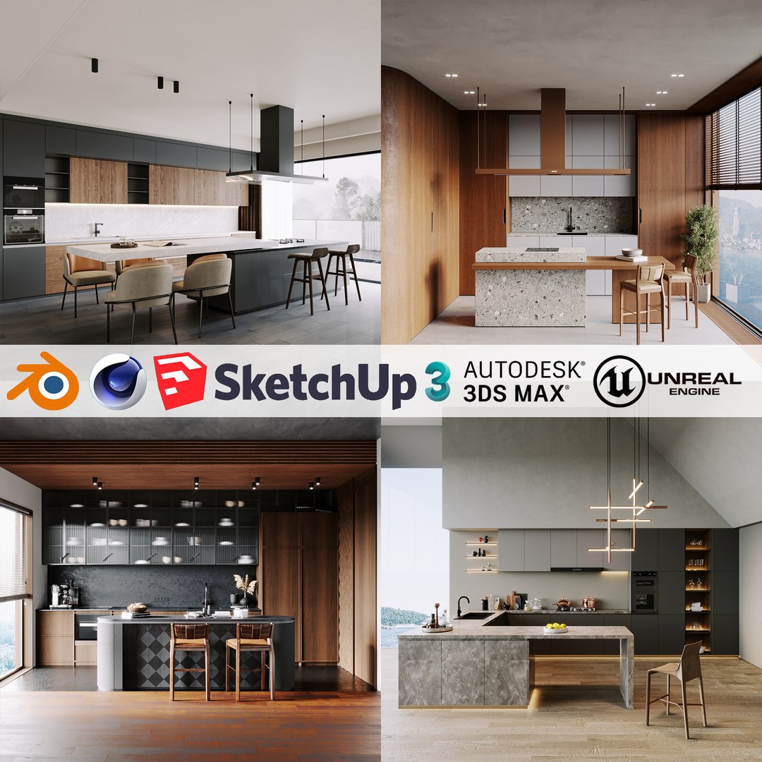 Kitchen Collection 03-UE5-Blender-Cinema4D-Sketchup-3DsMax-FBX-OBJ 3D ...