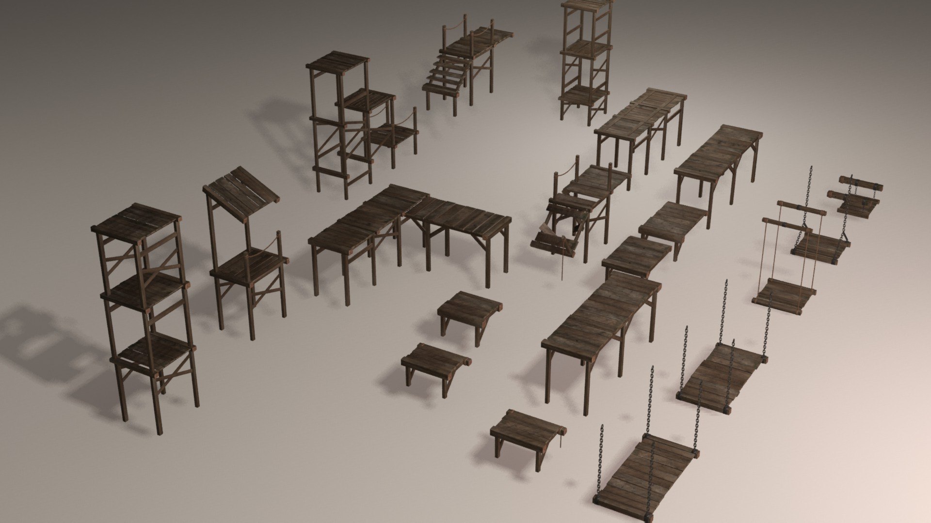 3D Wooden Platforms Modular Collection - TurboSquid 1977694