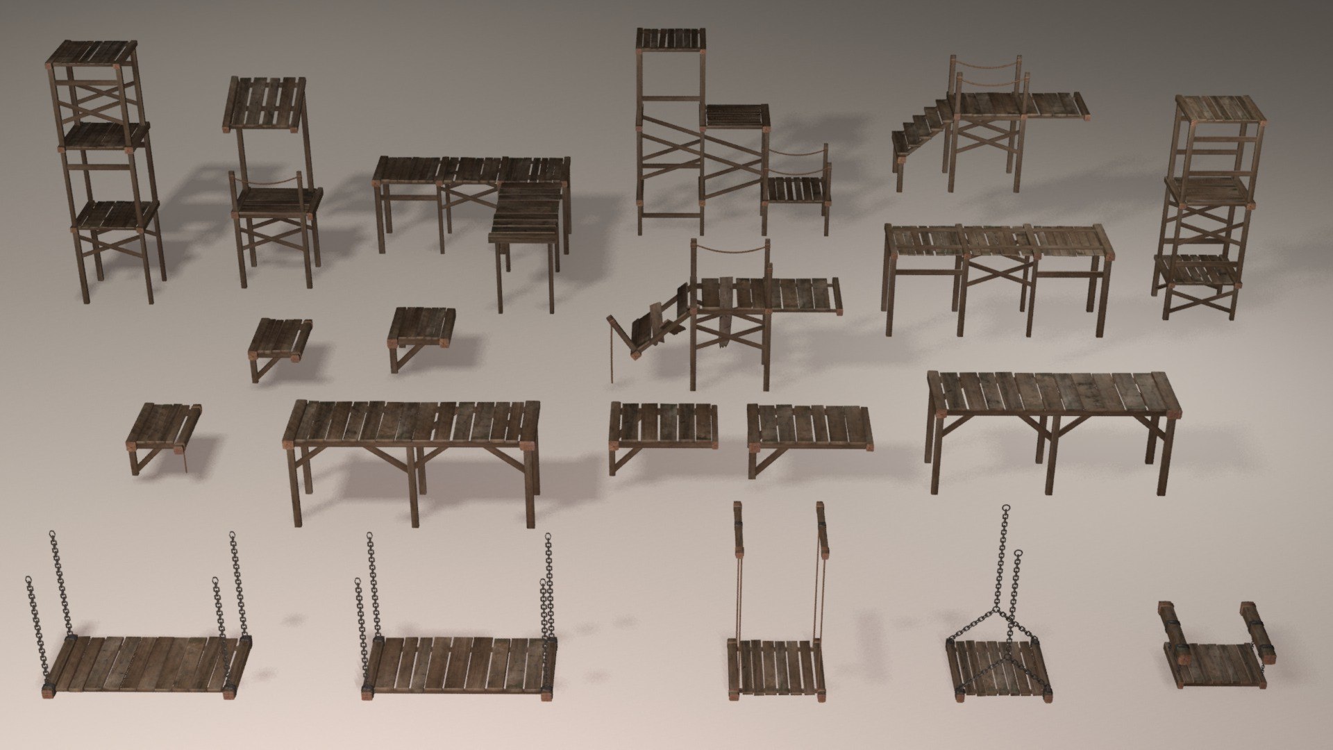 3D Wooden Platforms Modular Collection - TurboSquid 1977694