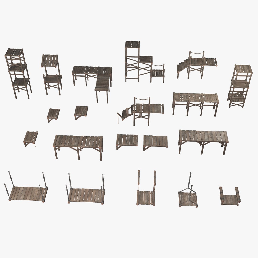 3D Wooden Platforms Modular Collection - TurboSquid 1977694