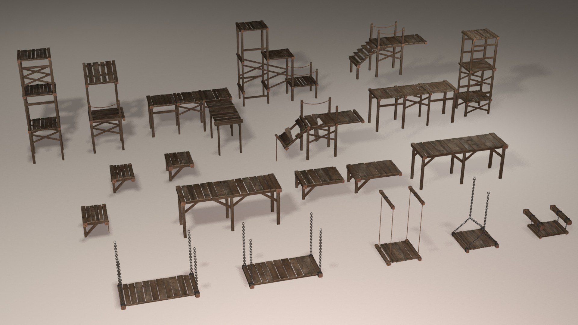 3D Wooden Platforms Modular Collection - TurboSquid 1977694