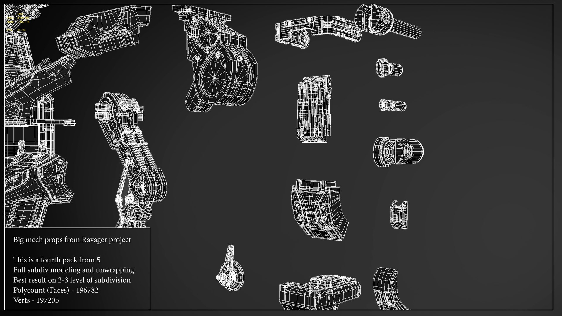 3d Model Big Mech Props