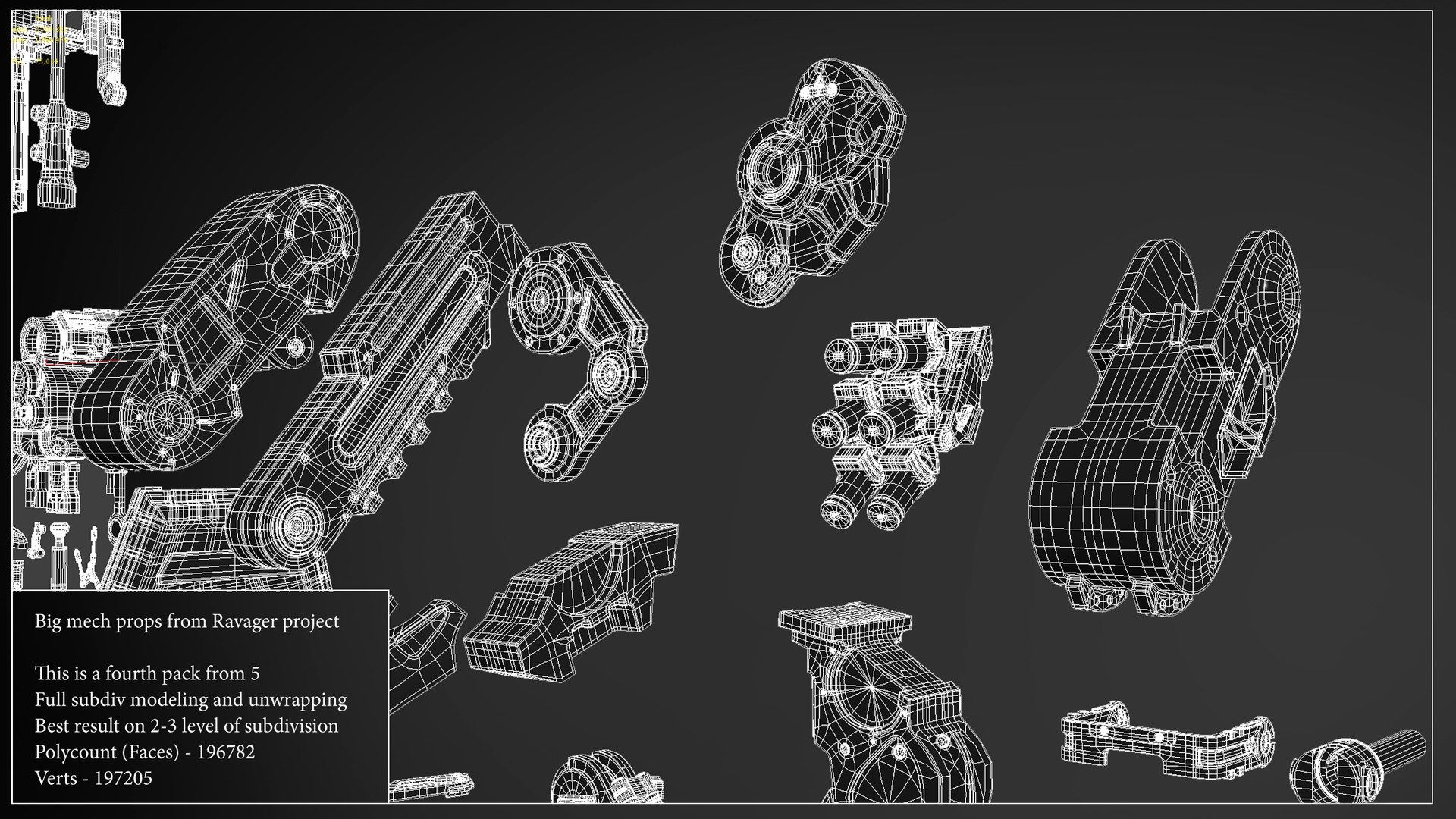 3d Model Big Mech Props