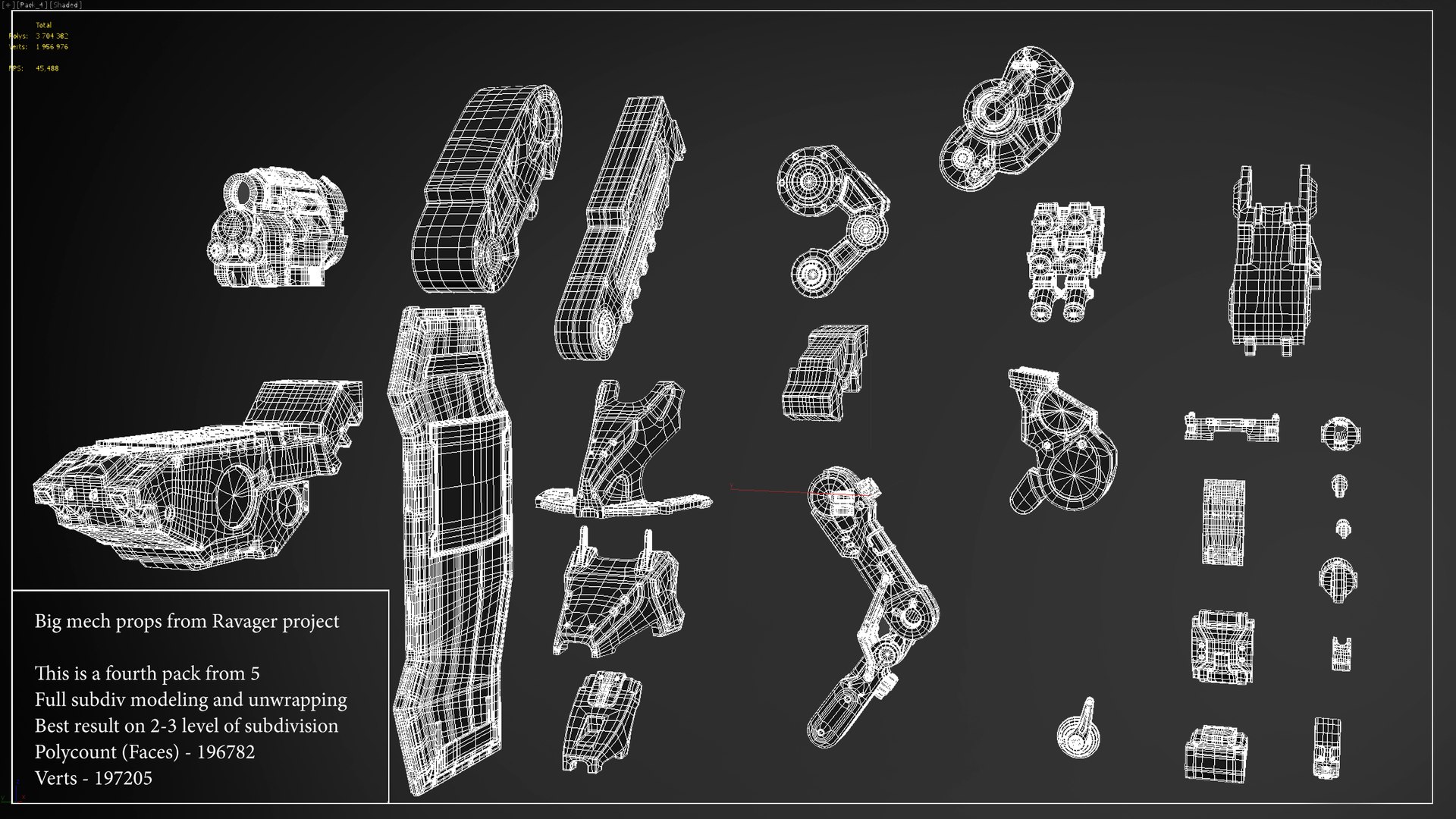 3d Model Big Mech Props