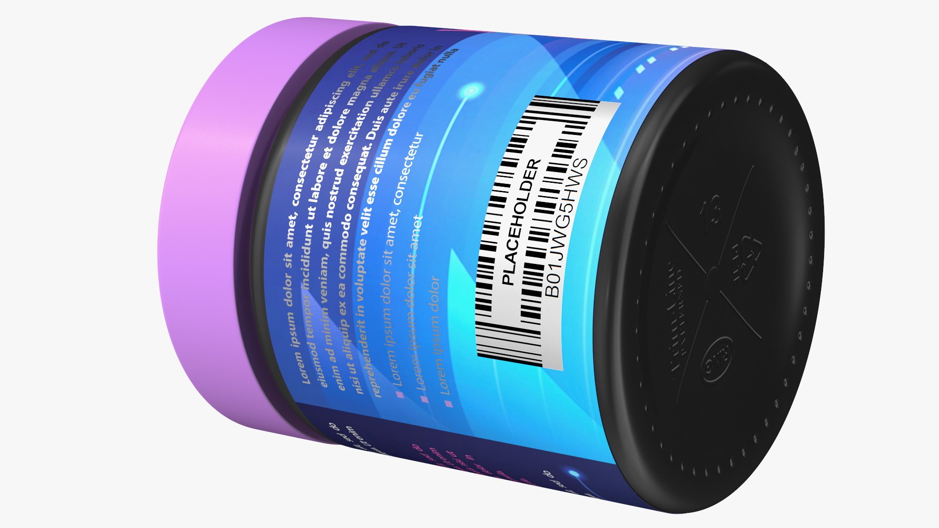 Sport Supplement Jar Blue With Mockup 3D Model - TurboSquid 1910046