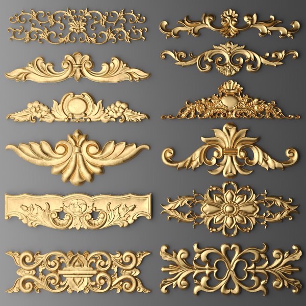 frame cartouches set 3d model