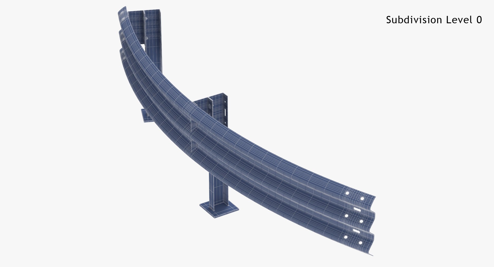 3D Guardrail Thrie Beam Curved R 5m Single model - TurboSquid 1915696