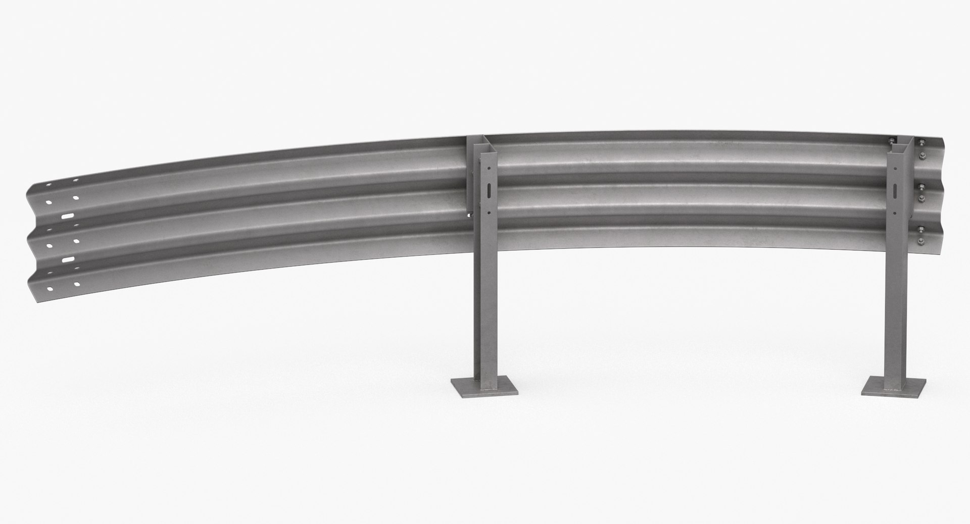 3D Guardrail Thrie Beam Curved R 5m Single Model - TurboSquid 1915696