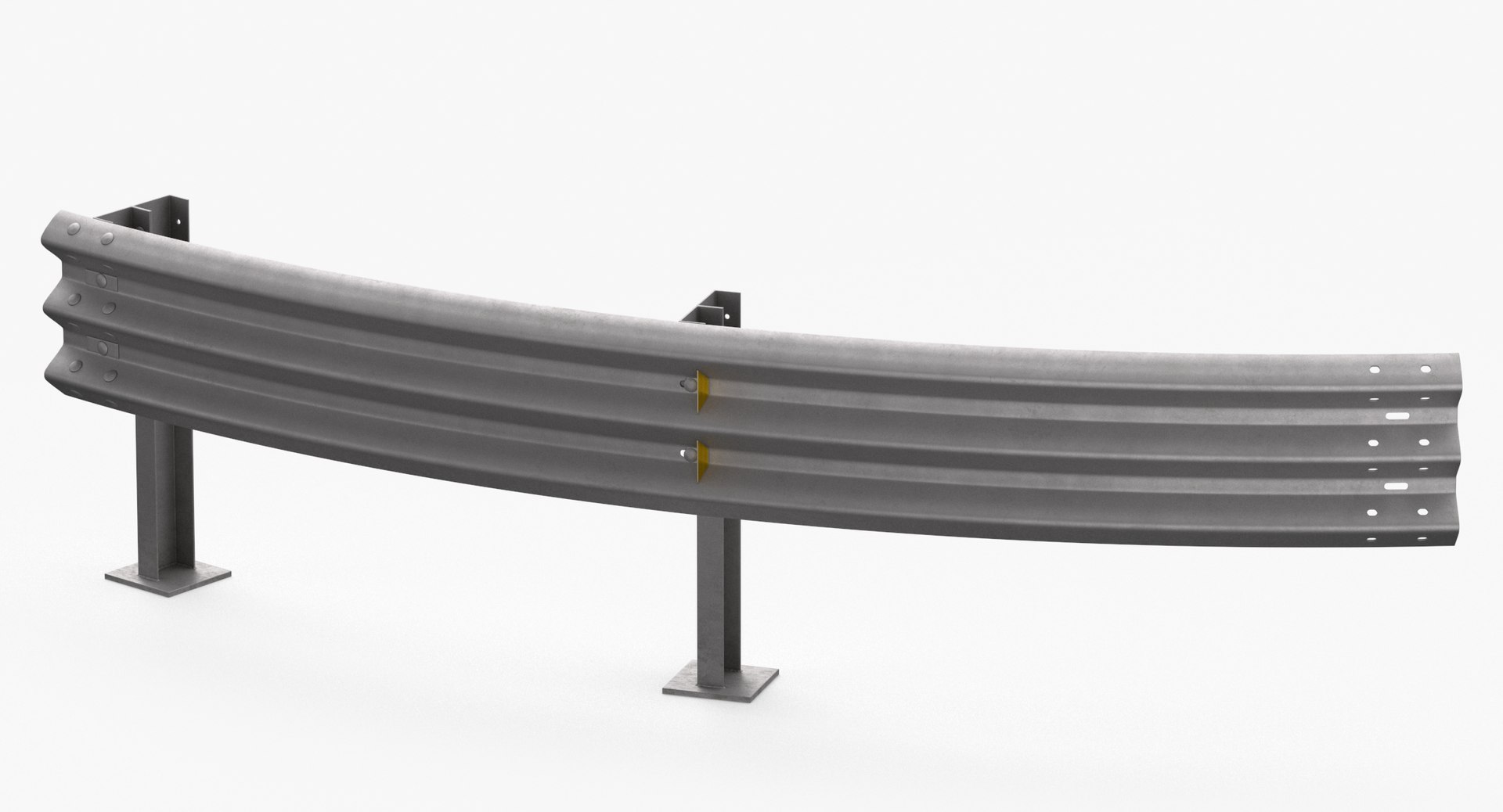 3D Guardrail Thrie Beam Curved R 5m Single Model - TurboSquid 1915696