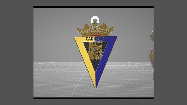 Cadiz CF Logo Team Keychan imprimível e renderizável Modelo 3D ...