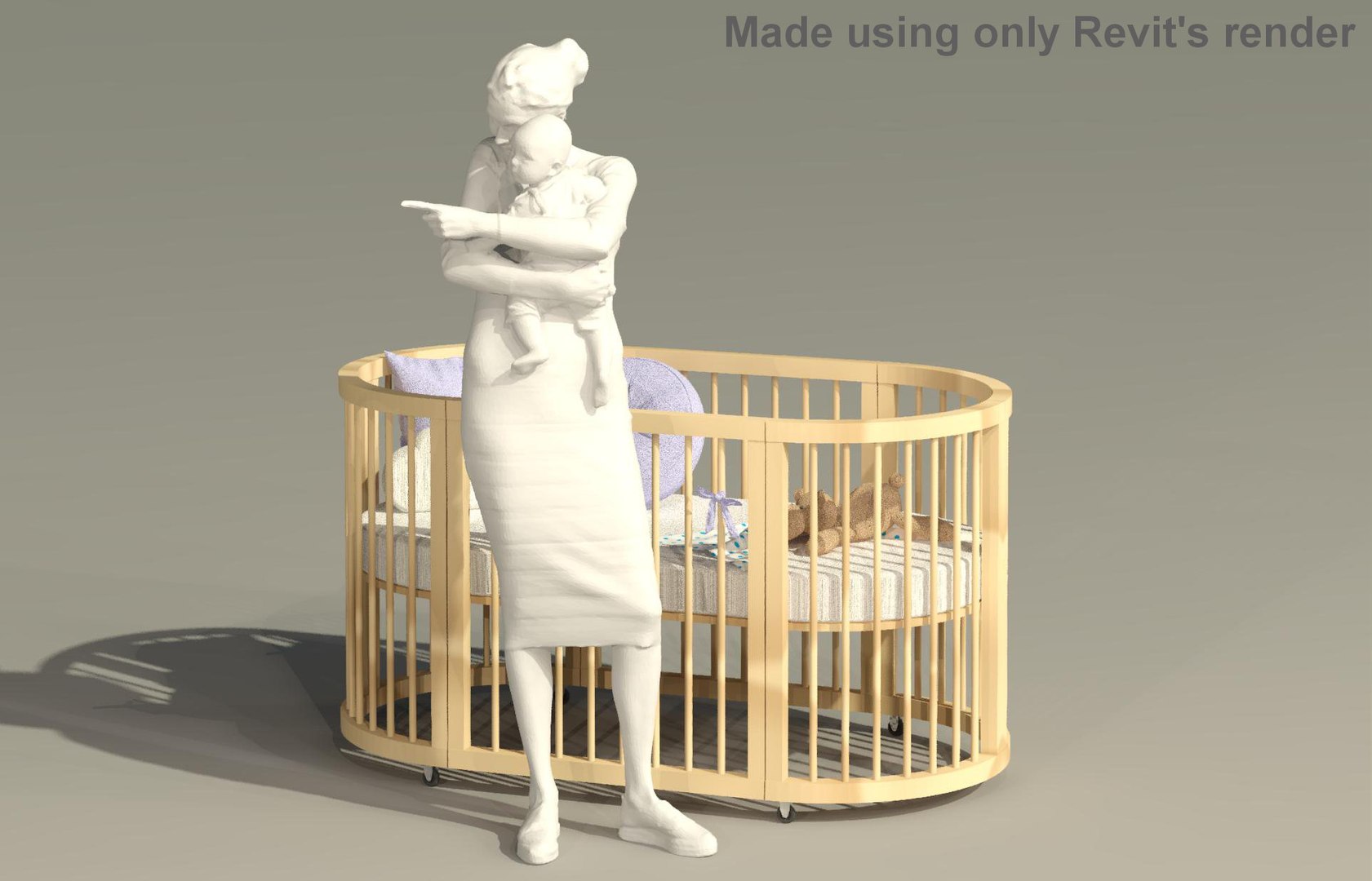 People - Family - Baby And Baby Cot 3D - TurboSquid 1836215