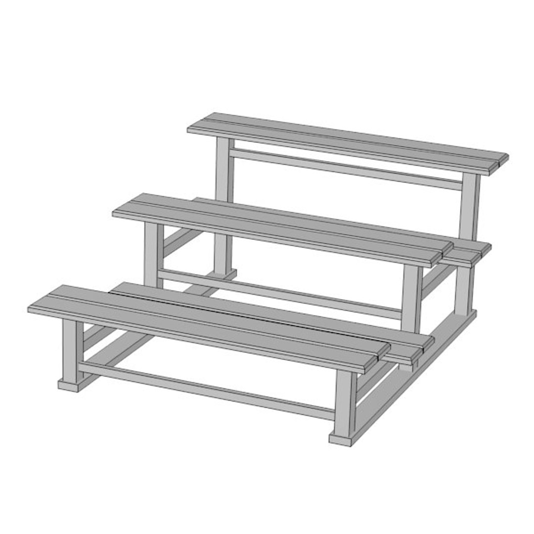 Stadium Benches 3d Obj