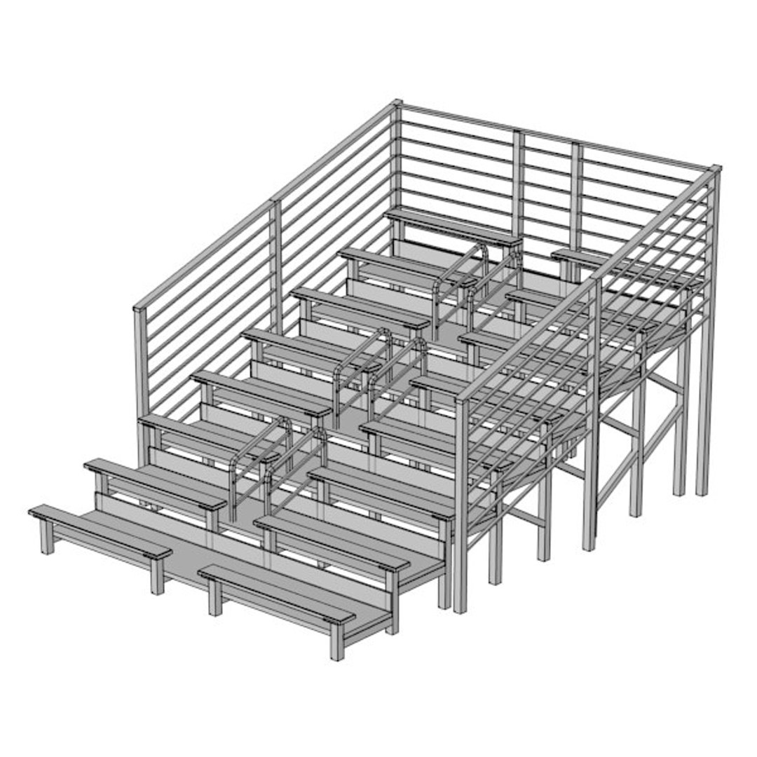 Stadium Benches 3d Obj