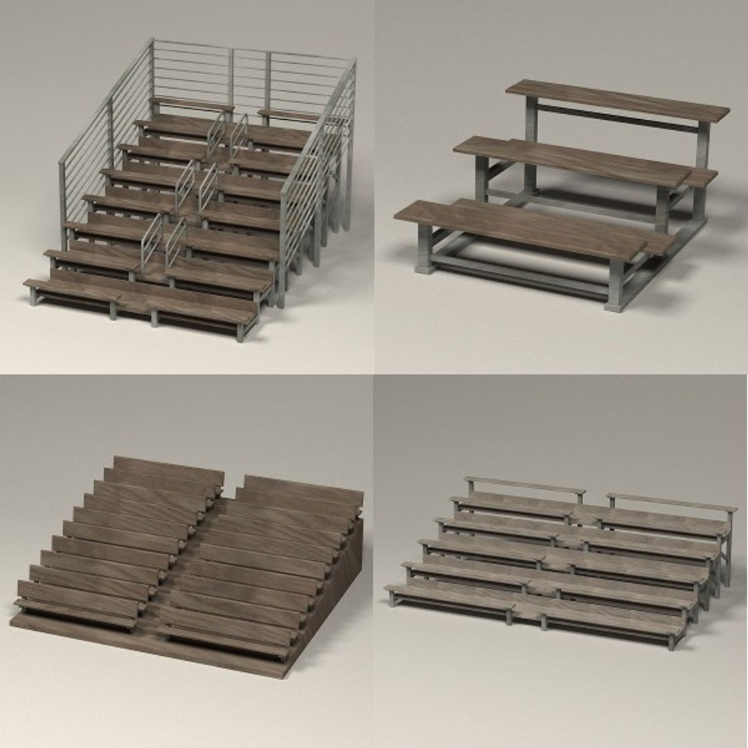 Stadium Benches 3d Obj