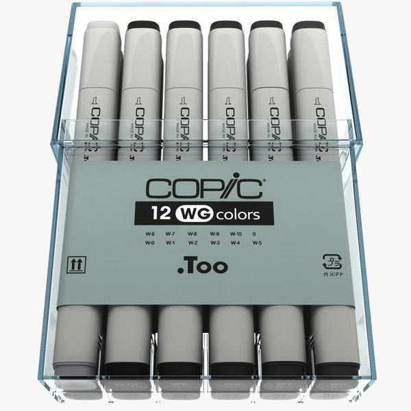 colors copic markers 3d model