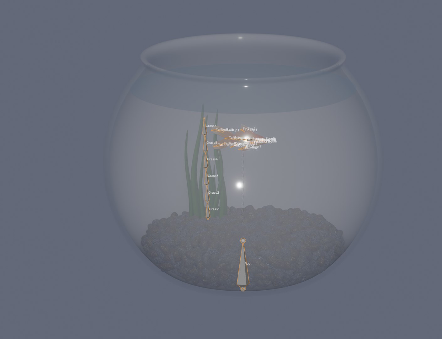 3D Round Aquarium With GoldFish Model - TurboSquid 2199029