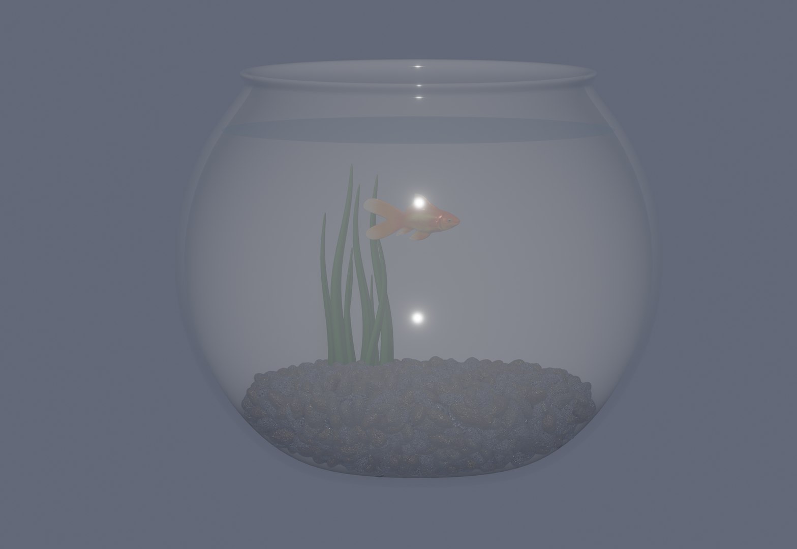 3D Round Aquarium With GoldFish Model - TurboSquid 2199029