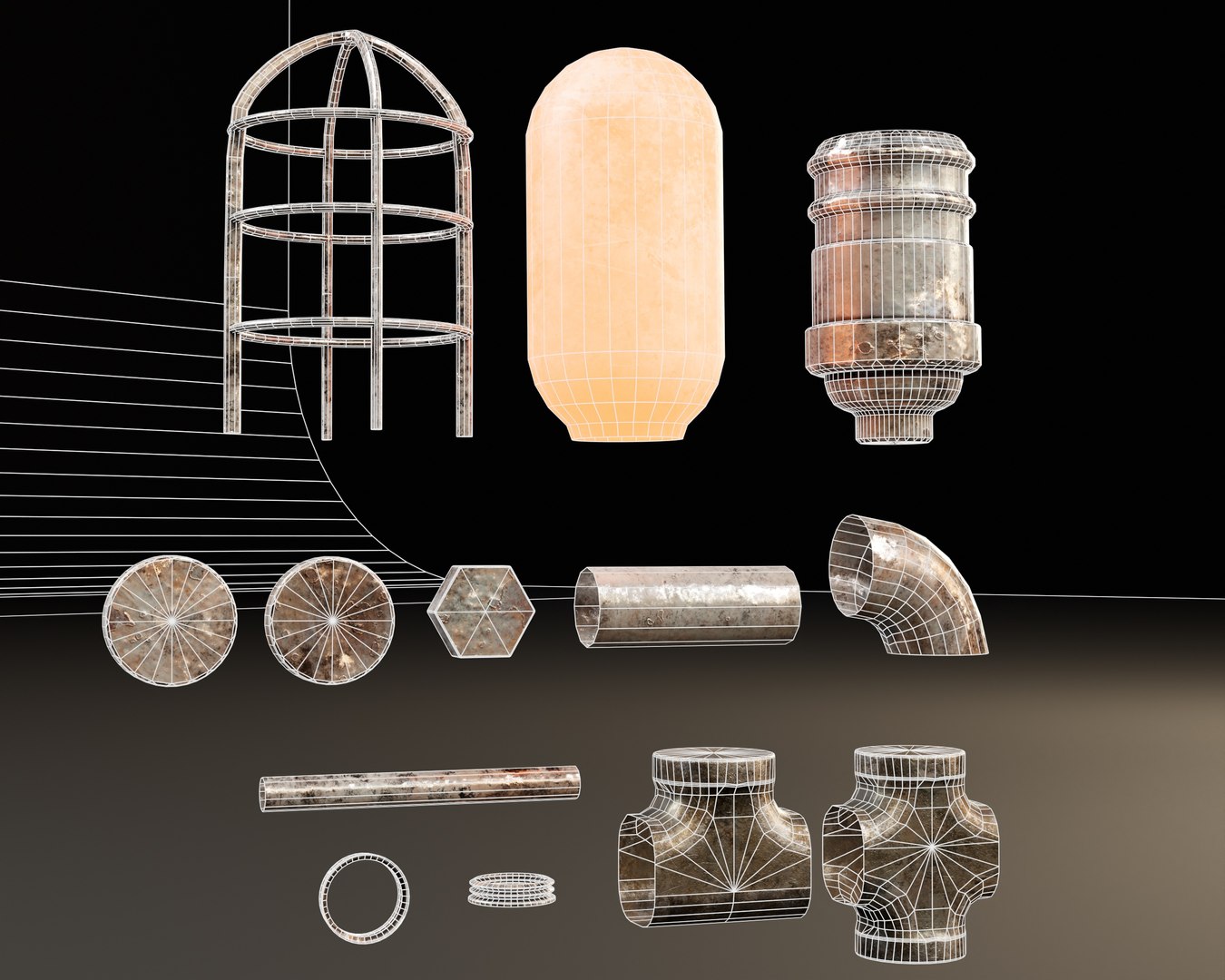 3D Sci-Fi Utility Light Kitbash Set Model - TurboSquid 2402744