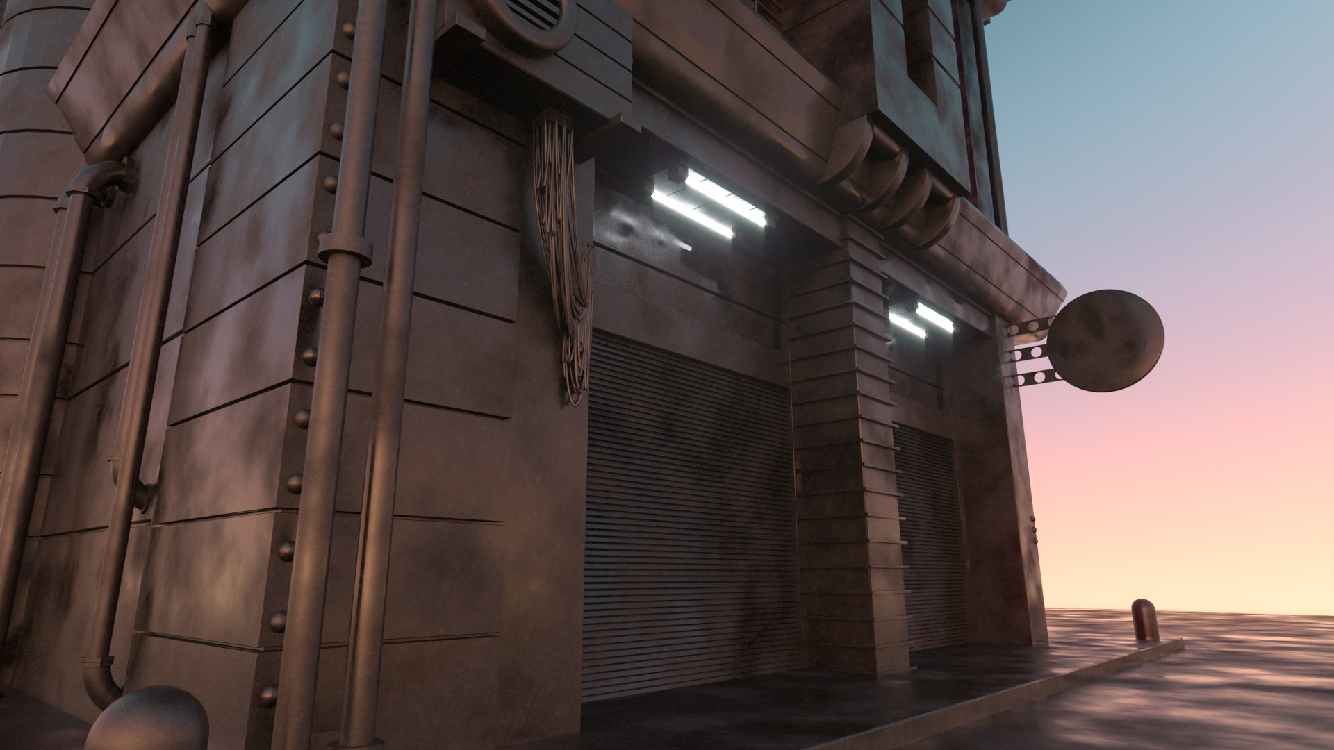 Retro Futuristic Building Environment 3D Model - TurboSquid 2032567