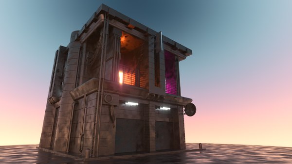 Retro Futuristic Building Environment 3D model - TurboSquid 2032567