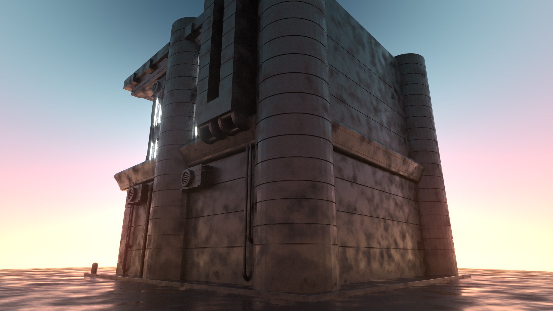 Retro Futuristic Building Environment 3D Model - TurboSquid 2032567