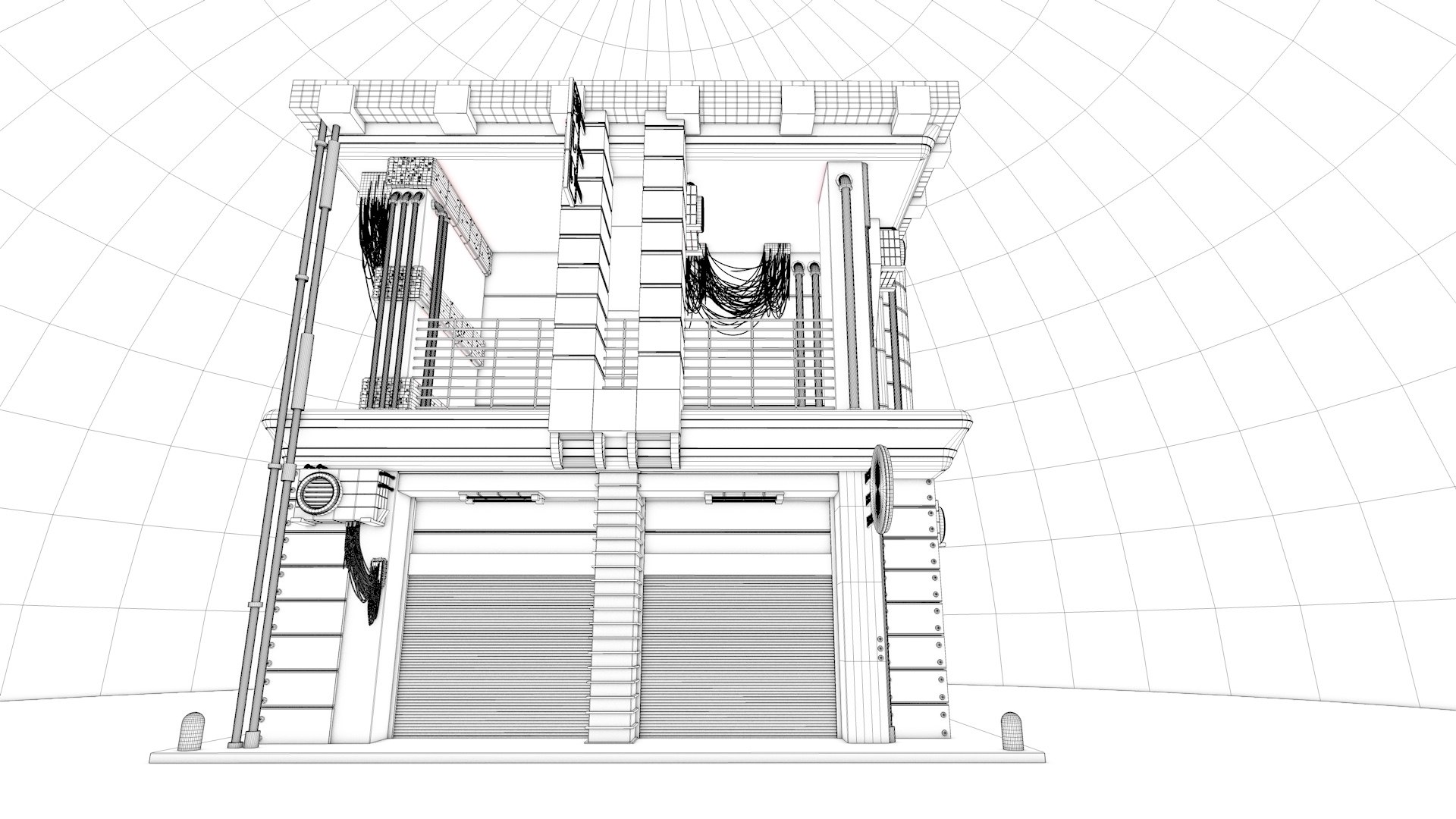 Retro Futuristic Building Environment 3D Model - TurboSquid 2032567