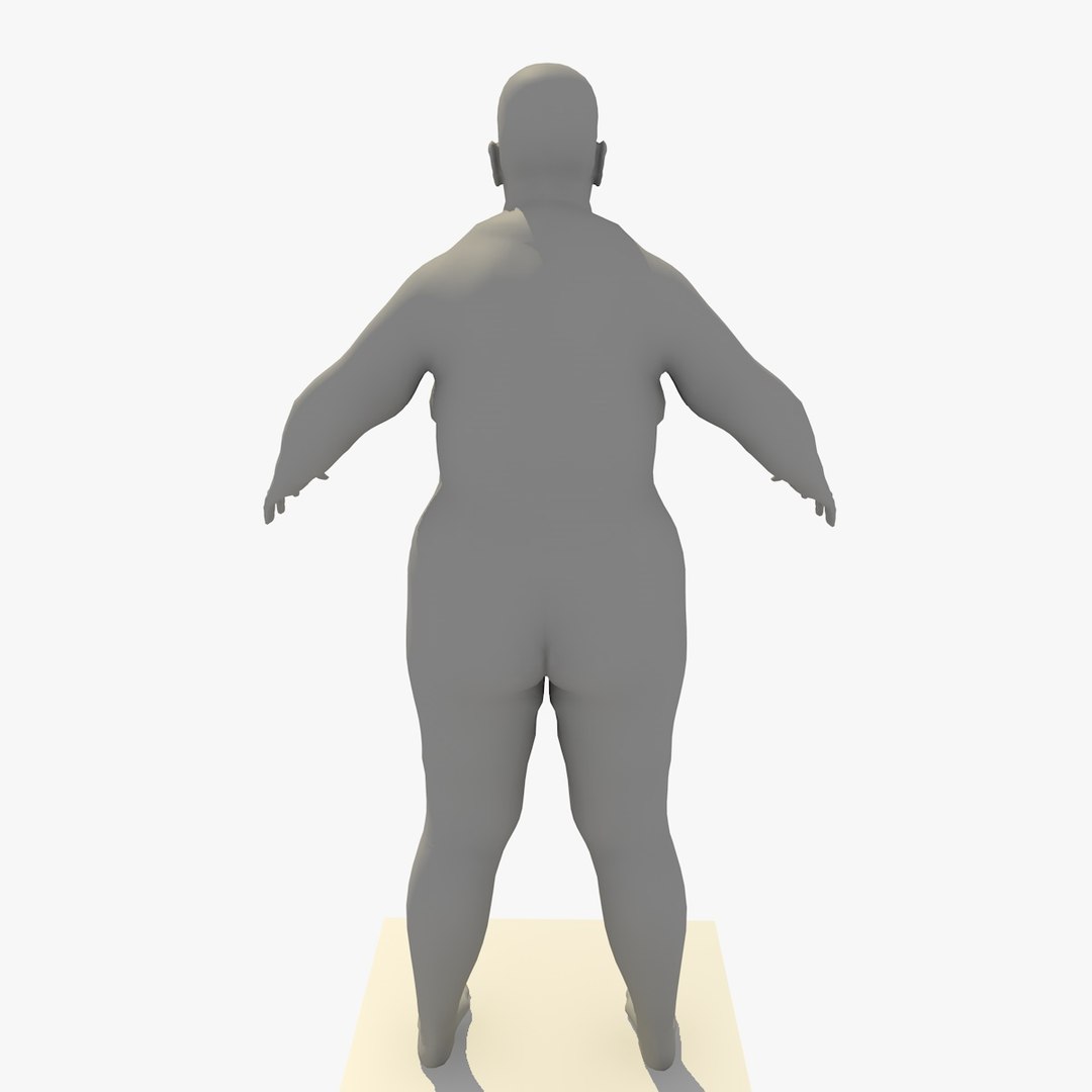 Realistic Obese Old Asian 3d Model