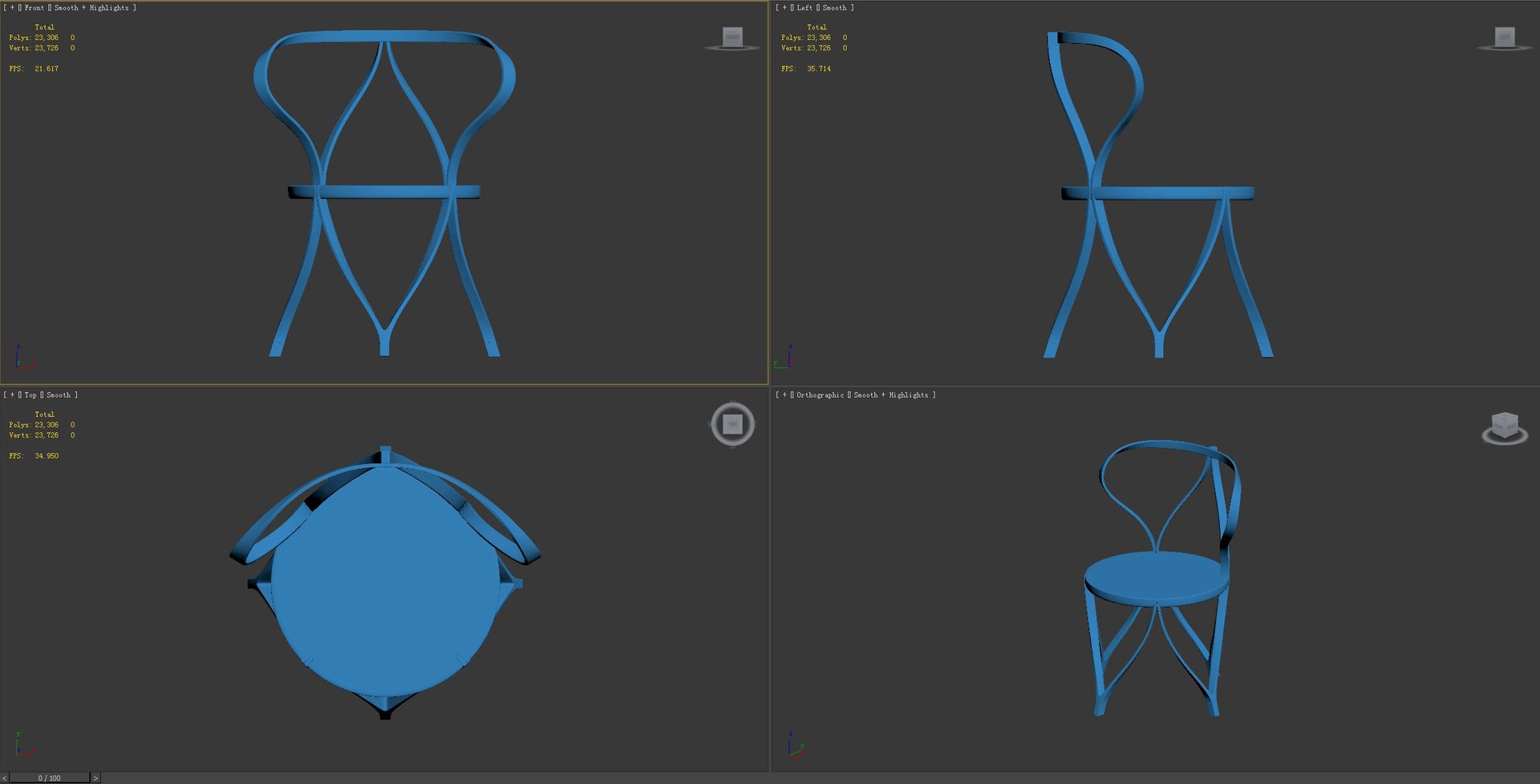 3d Model Tension-bentwood-chair
