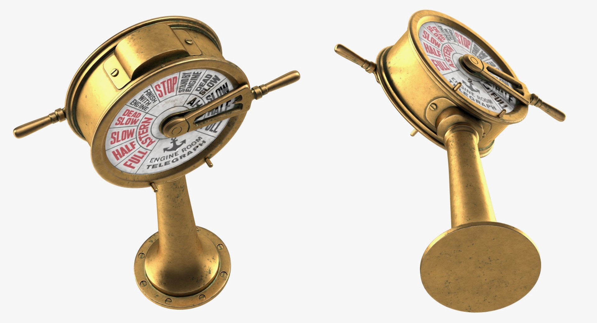 Vintage Brass Engine Room Model - TurboSquid 1327475