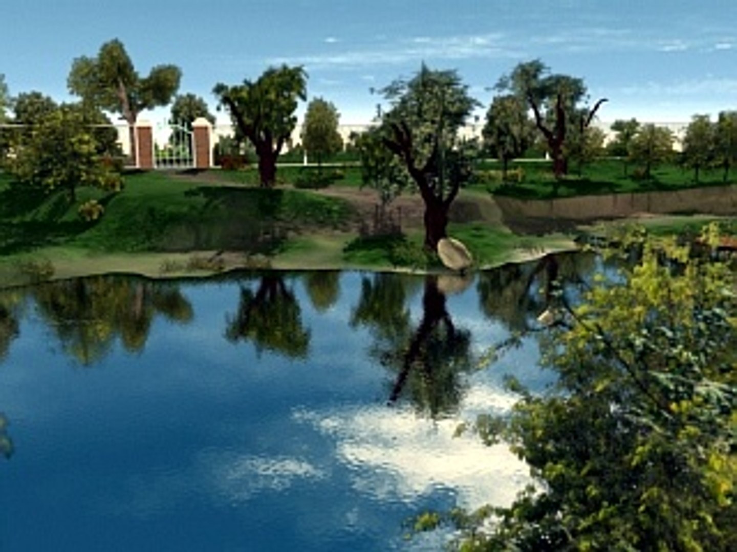 lake water environment landscape 3d max