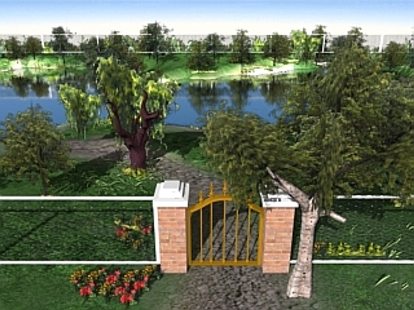 lake water environment landscape 3d max