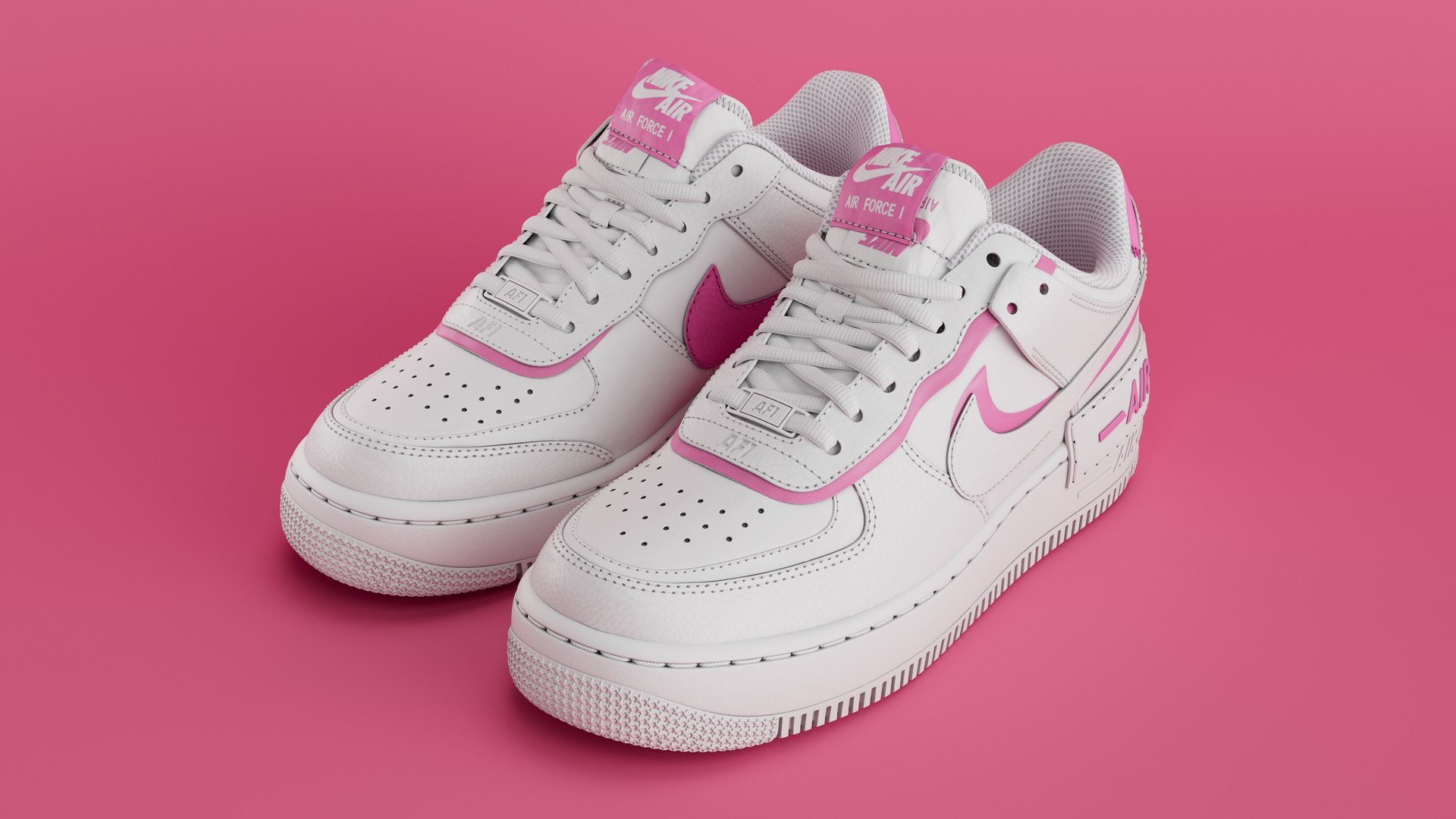 Nike Air Force 1 Shadow White Magic Flamingo Model - TurboSquid 1979784