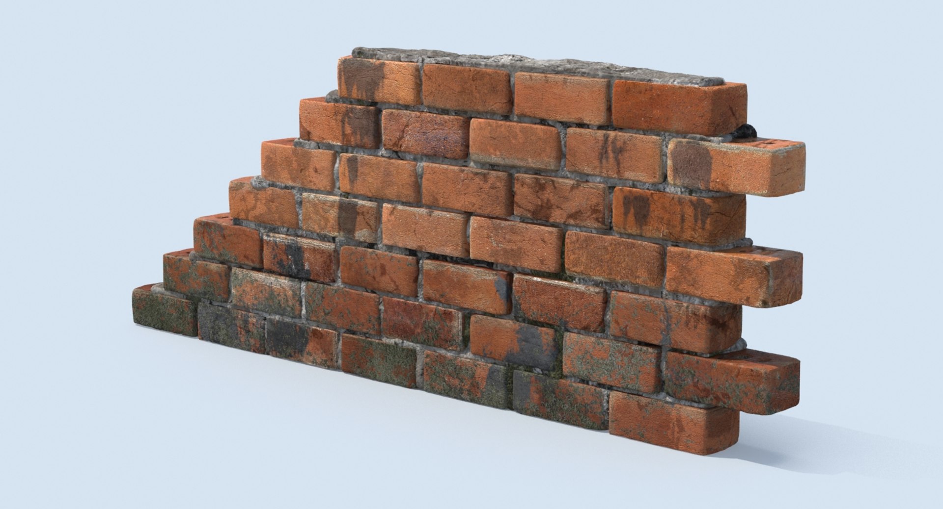 Dirty Brick Wall Section 3d Model