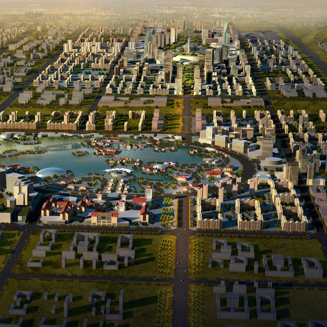 3d Model Of Cityscape Architectures Road