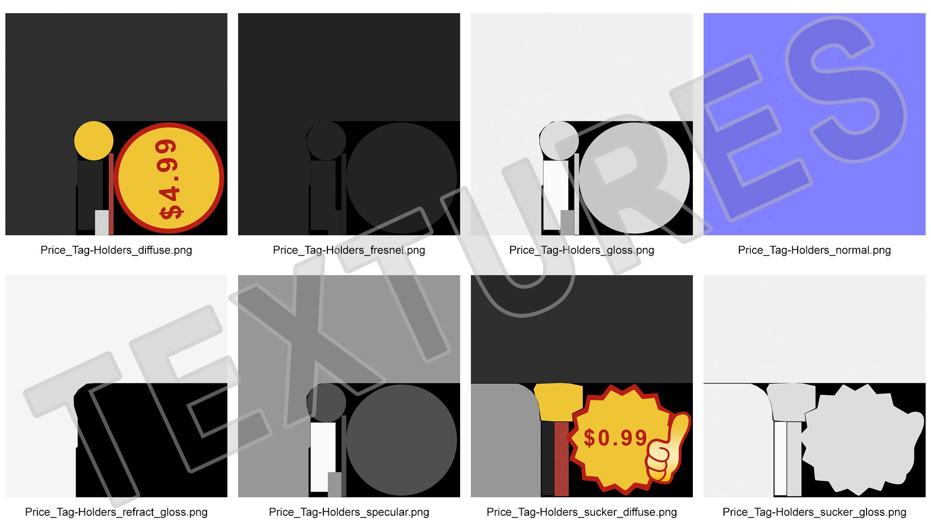 Paper Price Tags With Editable Text 3D Model - TurboSquid 1998263