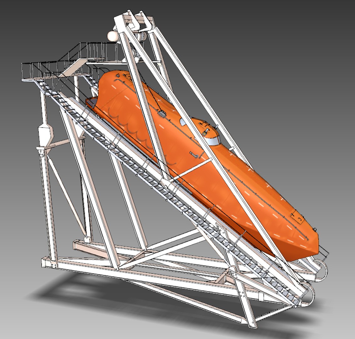 3ds freefall lifeboat davit ramp