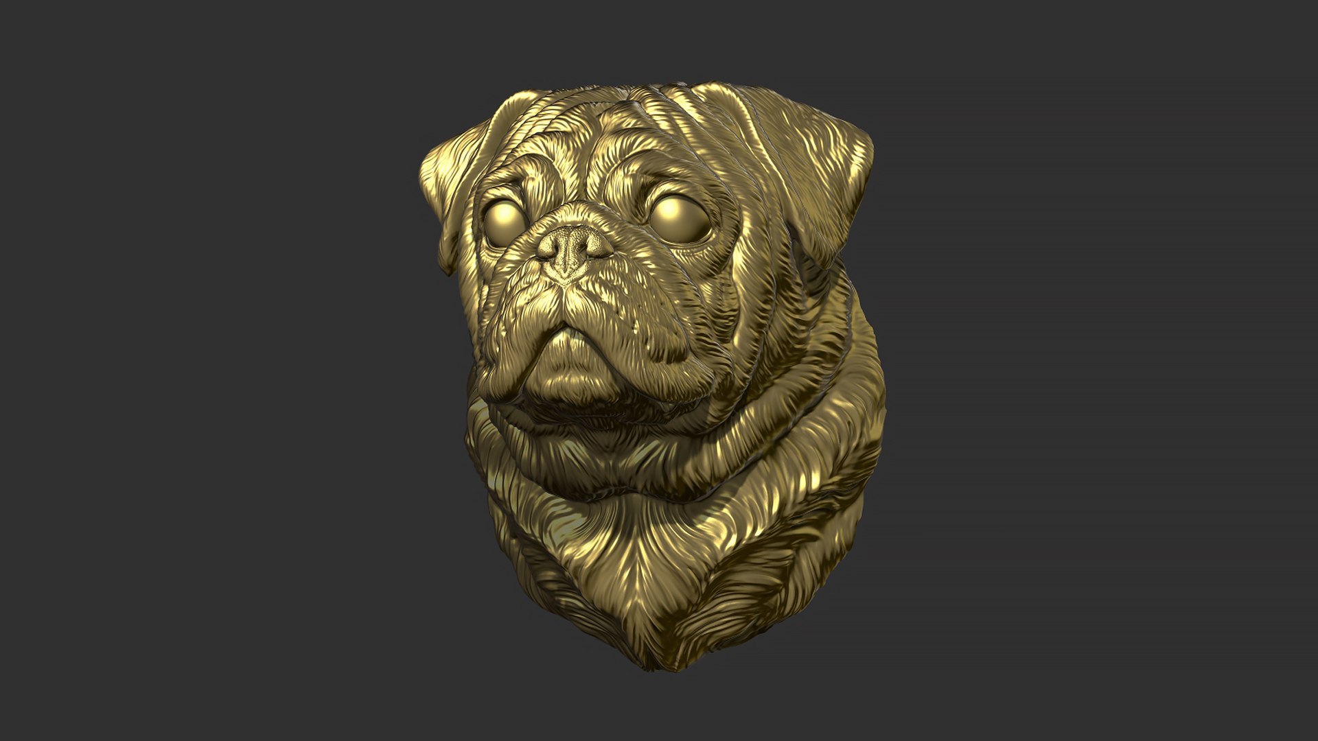 3D model Pug dog head - TurboSquid 2099846