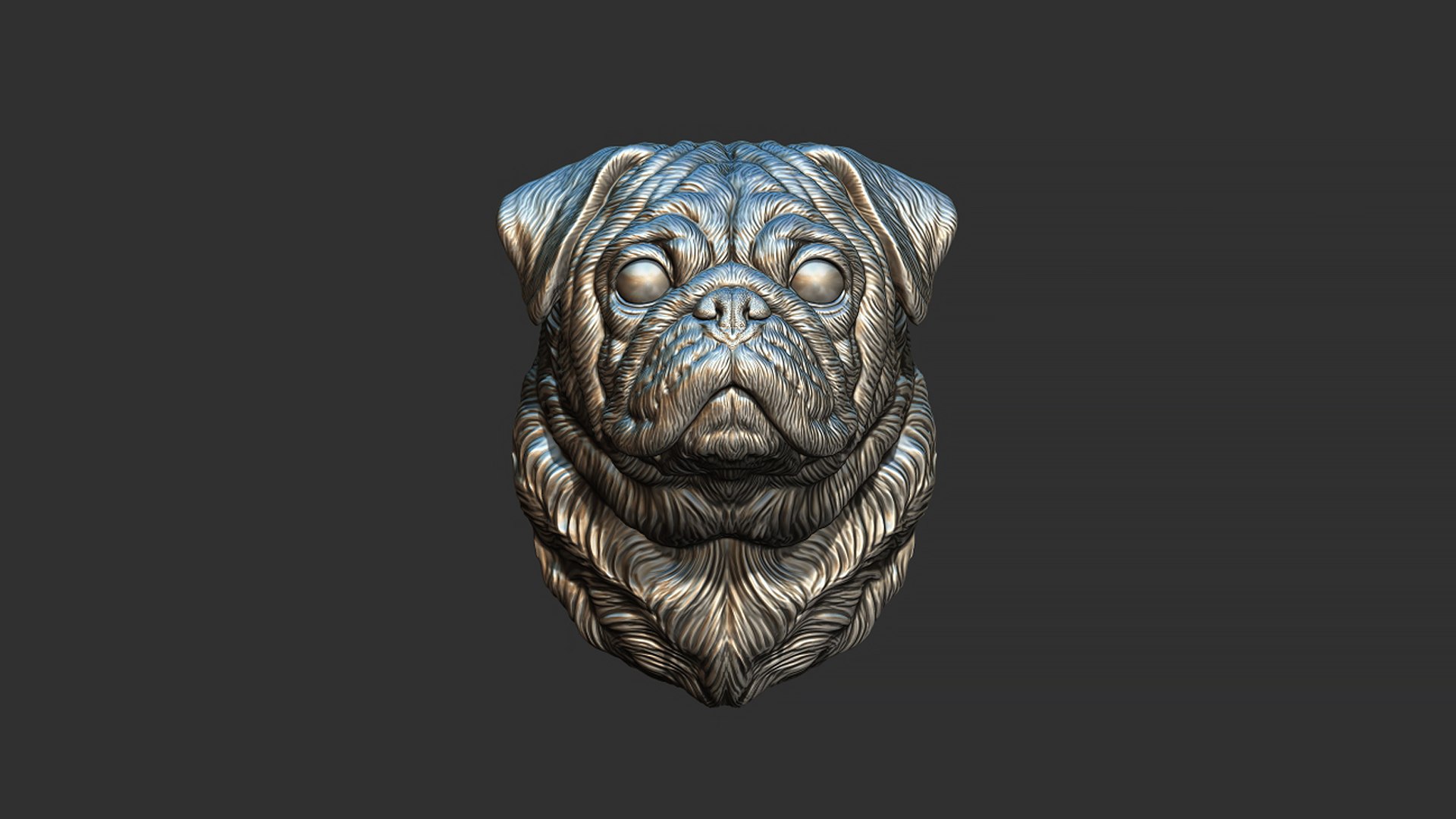 3D model Pug dog head - TurboSquid 2099846