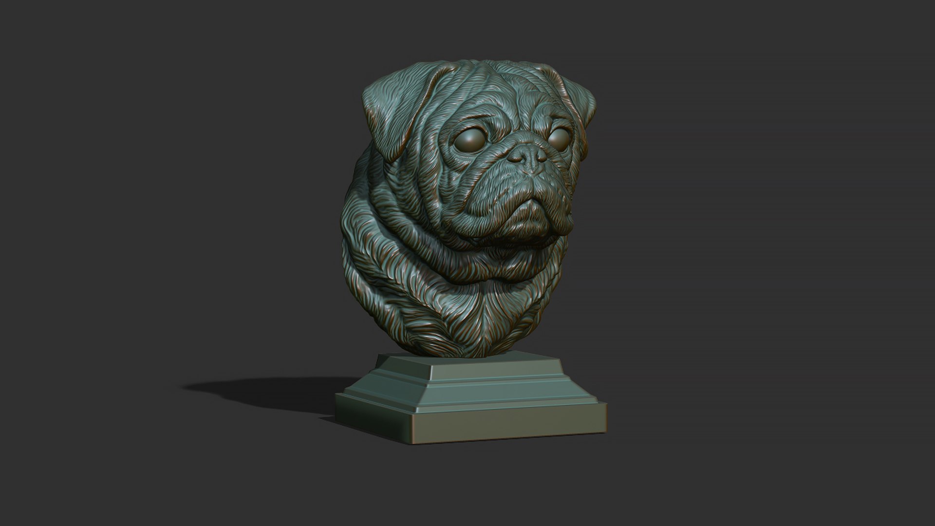 3D model Pug dog head - TurboSquid 2099846