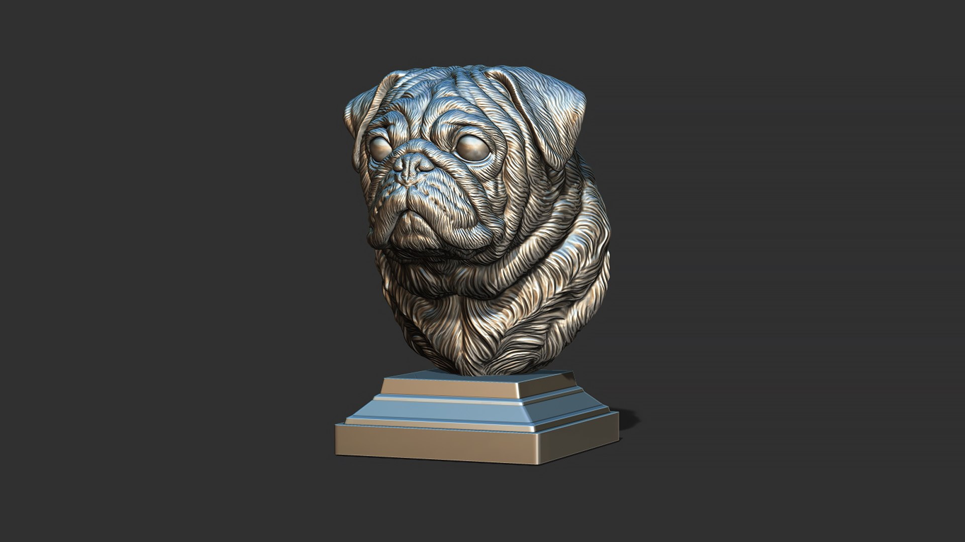 3D model Pug dog head - TurboSquid 2099846