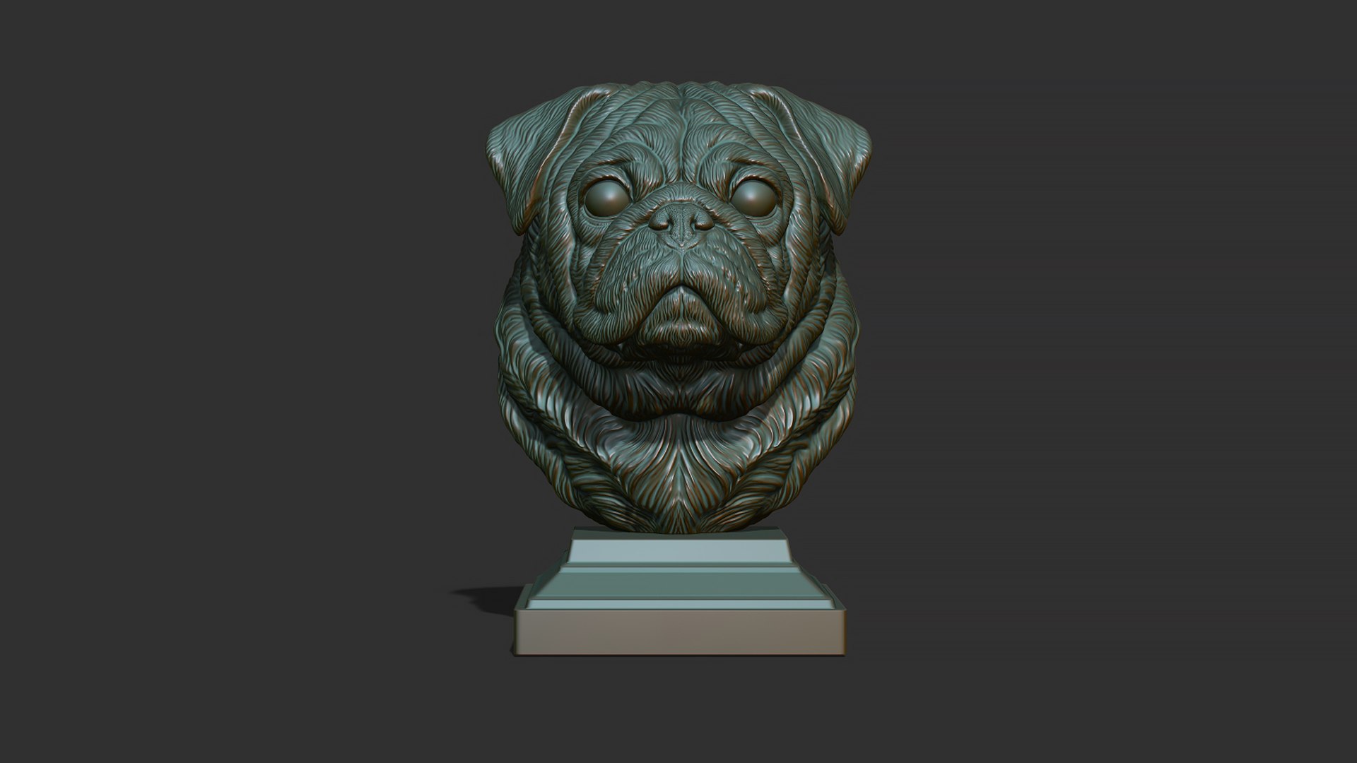 3D model Pug dog head - TurboSquid 2099846