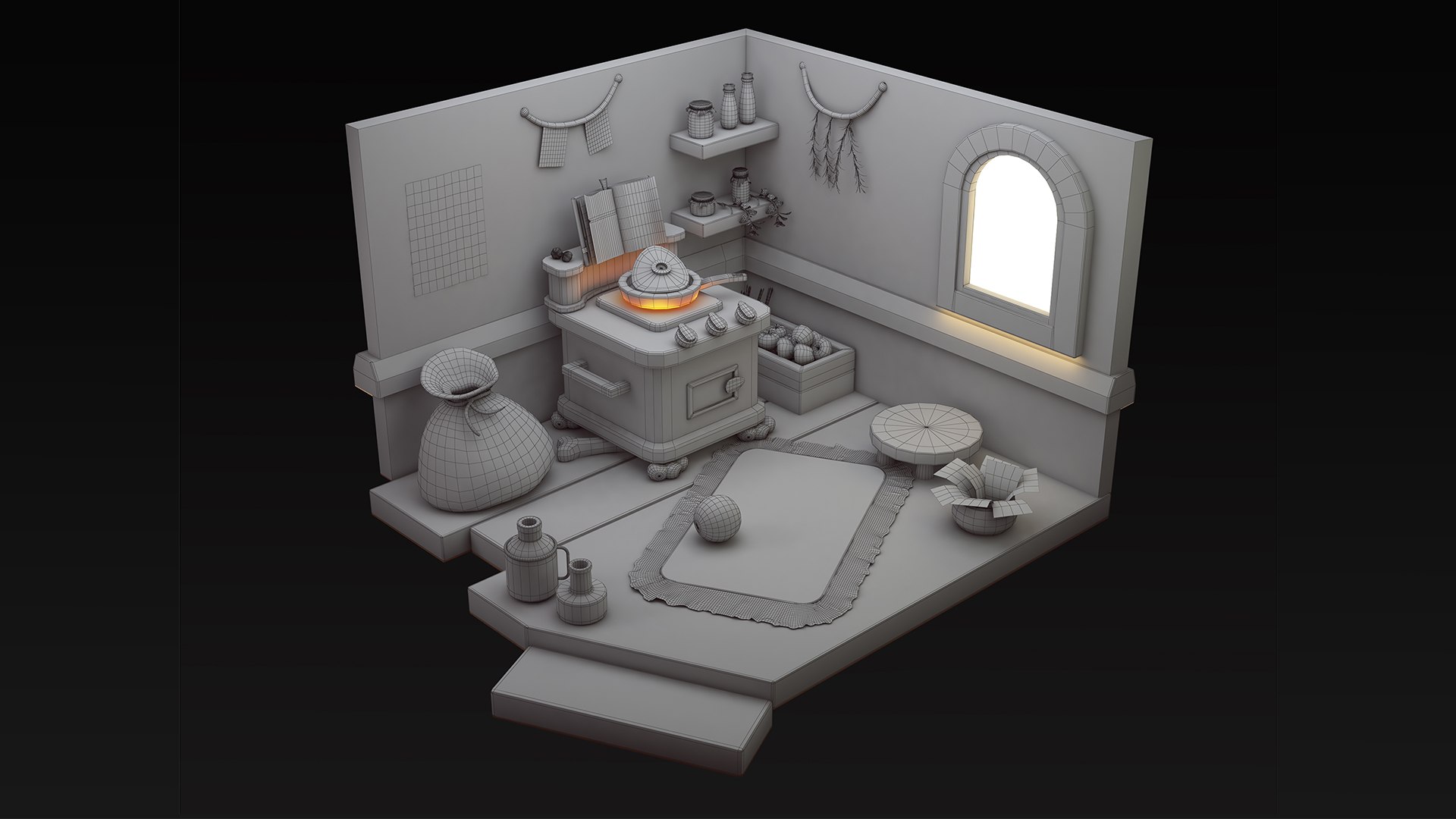 3D 3D isometric kitchen model - TurboSquid 1850288