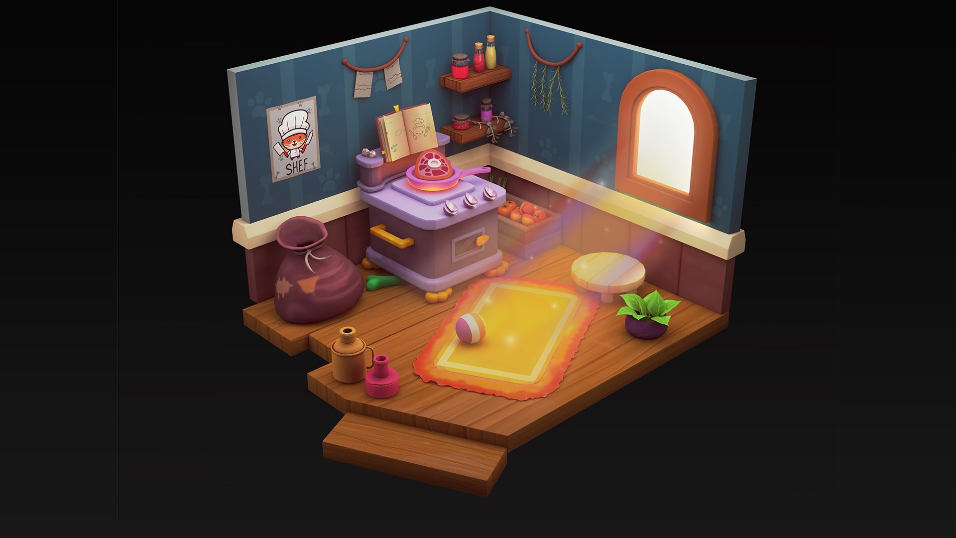 3D 3D isometric kitchen model - TurboSquid 1850288