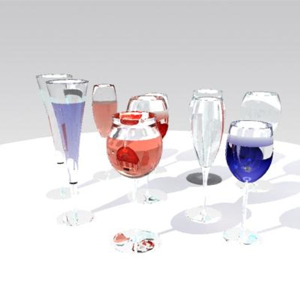 3d glass glassware model