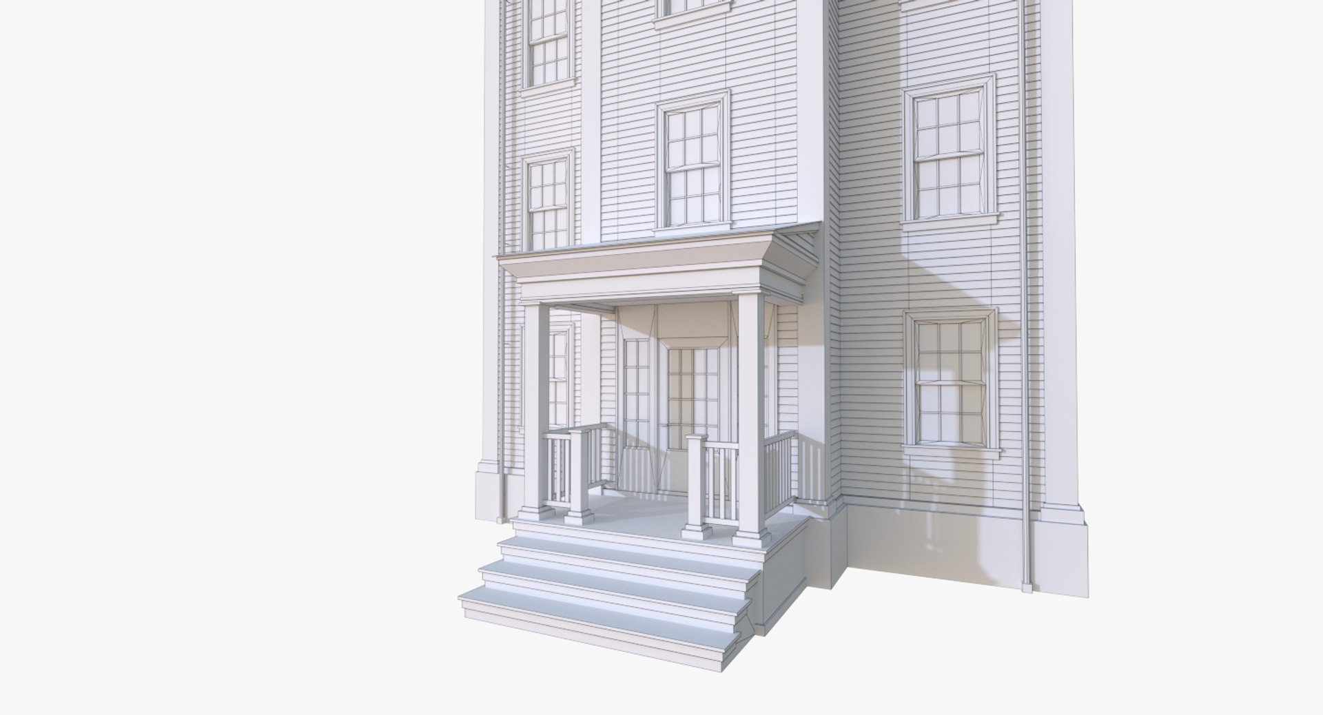 Colonial Townhouse 3D Model - TurboSquid 1194586