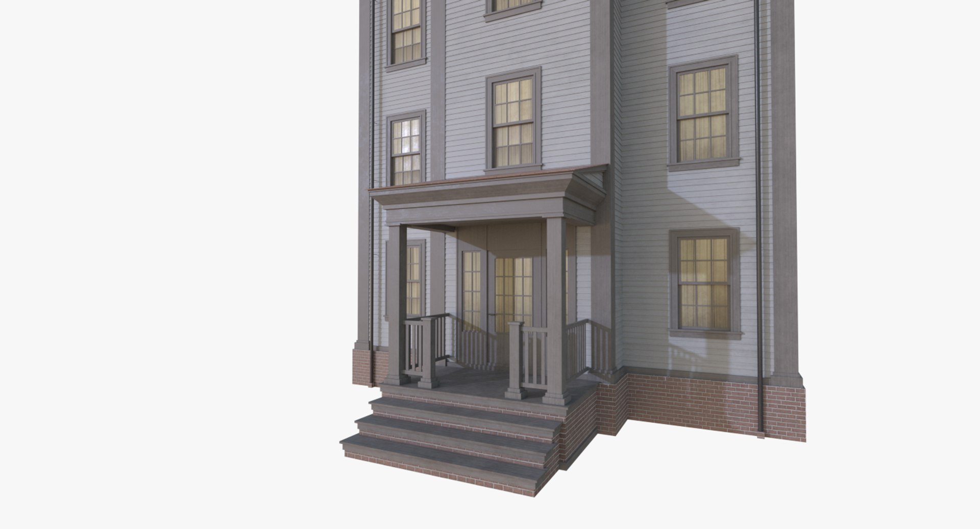 Colonial Townhouse 3D Model - TurboSquid 1194586