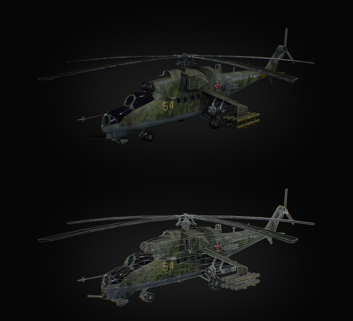Mil mi-24 attack helicopter model - TurboSquid 1169611
