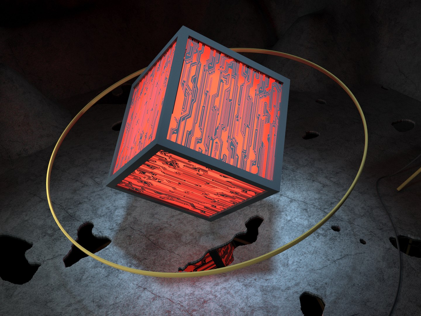 Fantastic Sci-fi Scientific Research Laboratory in a Cave 3D model ...